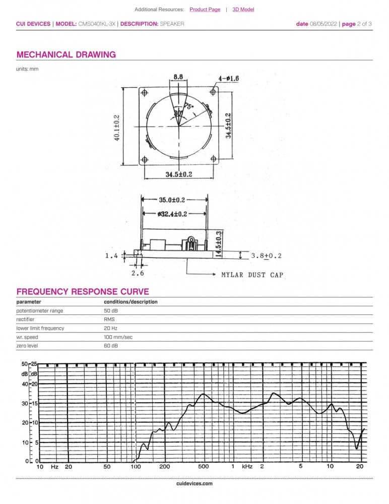 CMS0401KL-3X technical document page 2