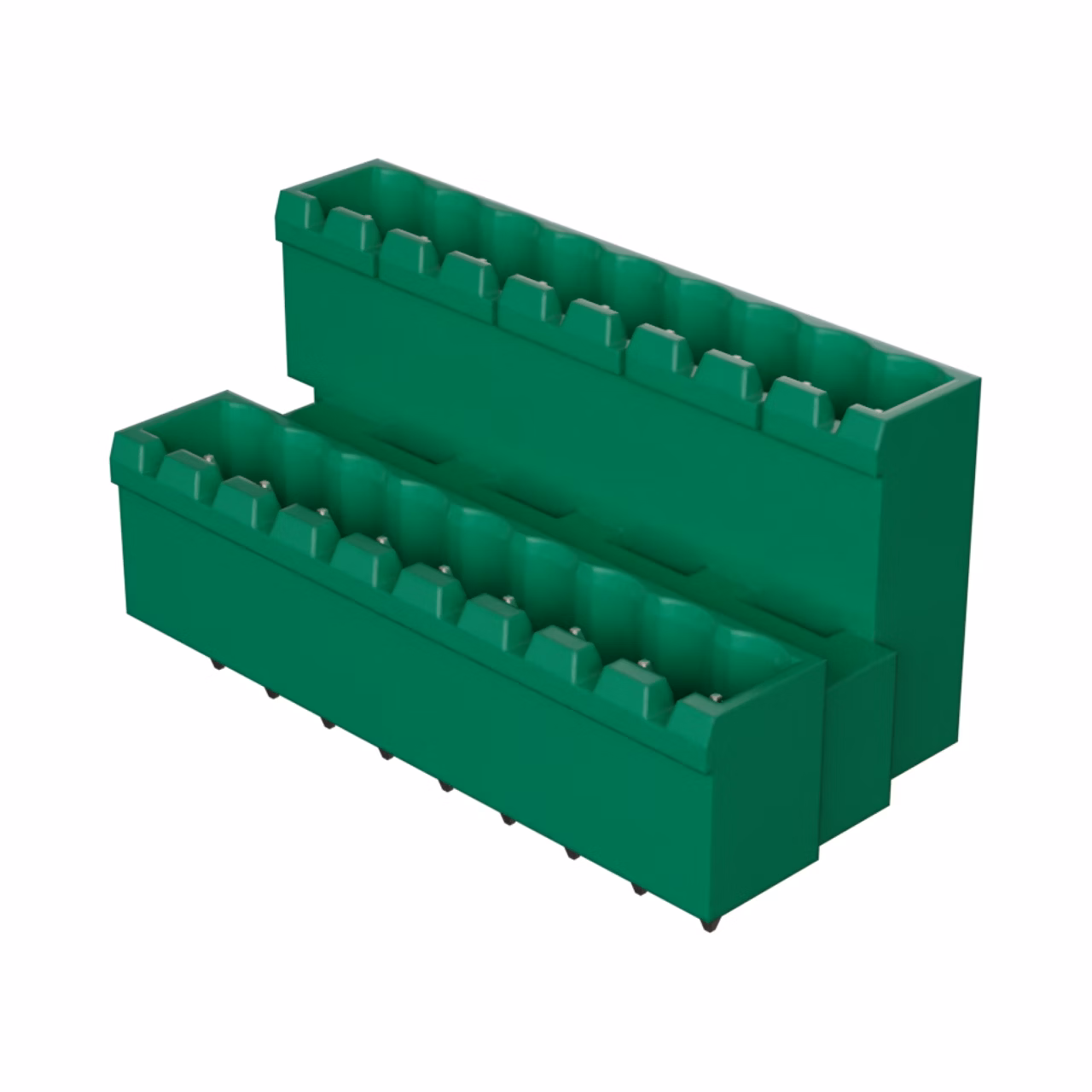 5.00mm Pitch Eurostyle Vertical Dual Level PCB Header, Closed Ends, Green Housing, 18 Circuits for sale