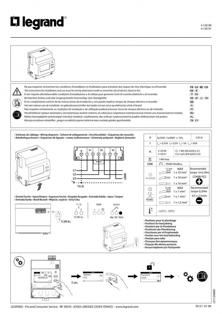 Legrand 412090 product documentation page 1