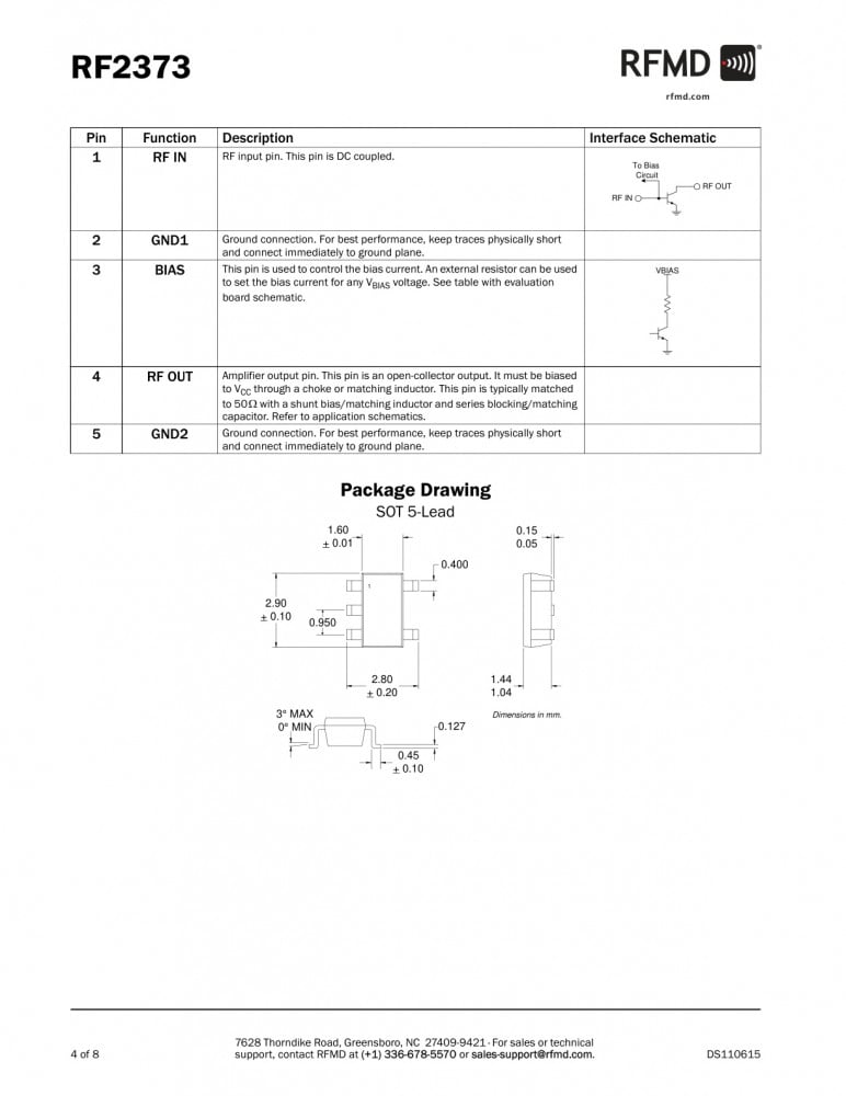 RF2373TR7 datasheet page 4