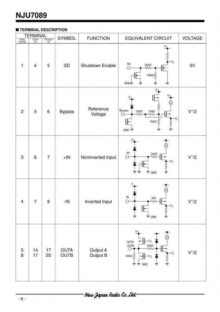 NJU7089 datasheet page 8