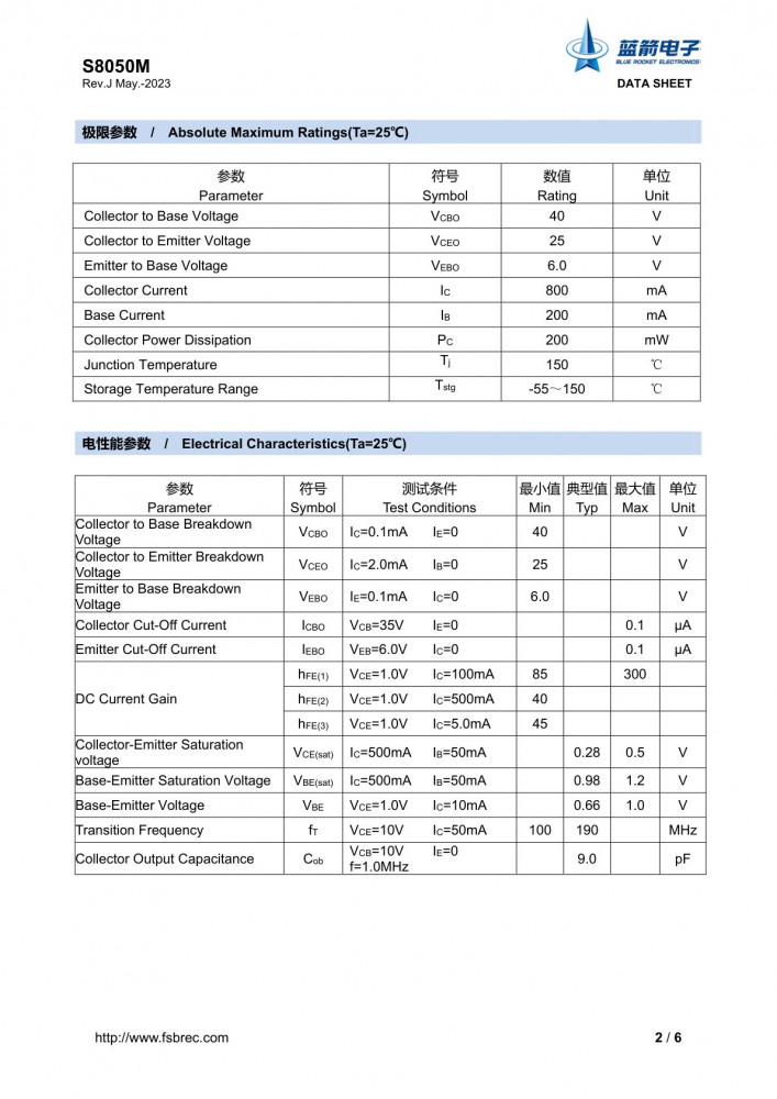 S8050M datasheet page 2