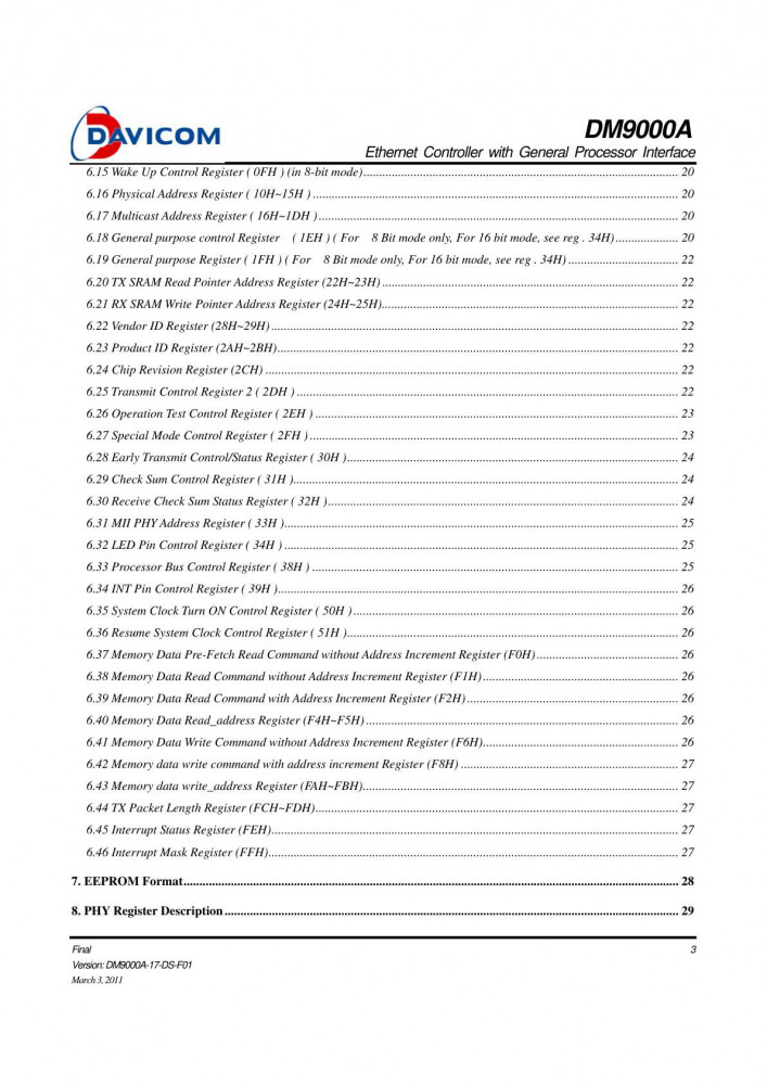 DM9000A datasheet page 3