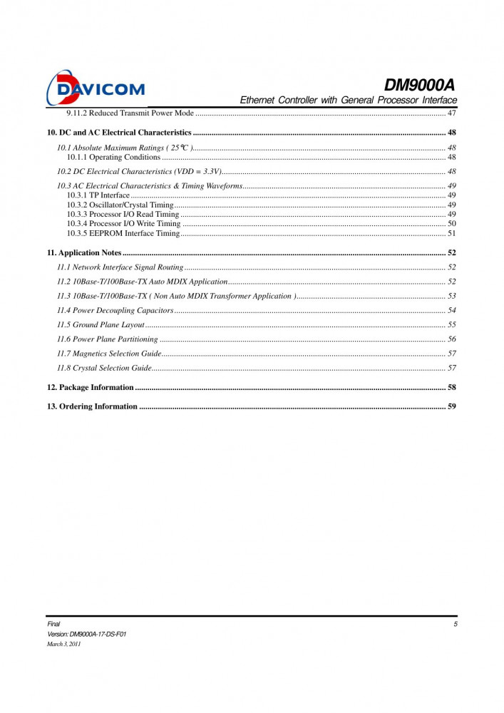 DM9000A datasheet page 5