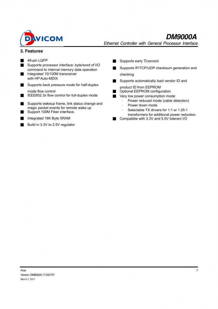 DM9000A datasheet page 7