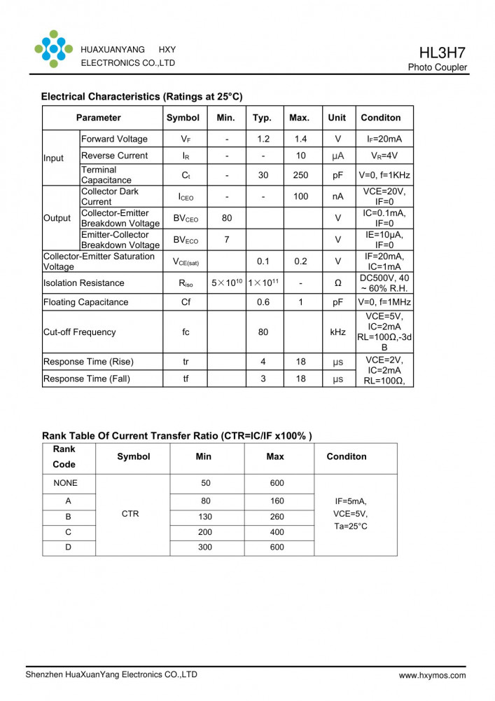HL3H7C datasheet page 2