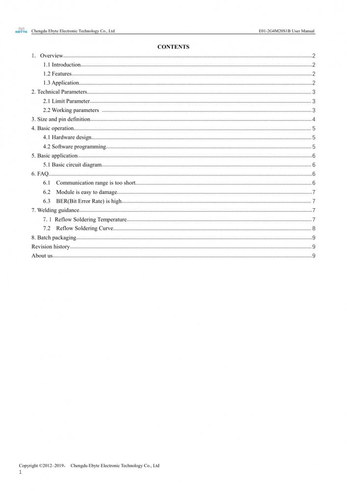 E01-2G4M20S1B datasheet page 2