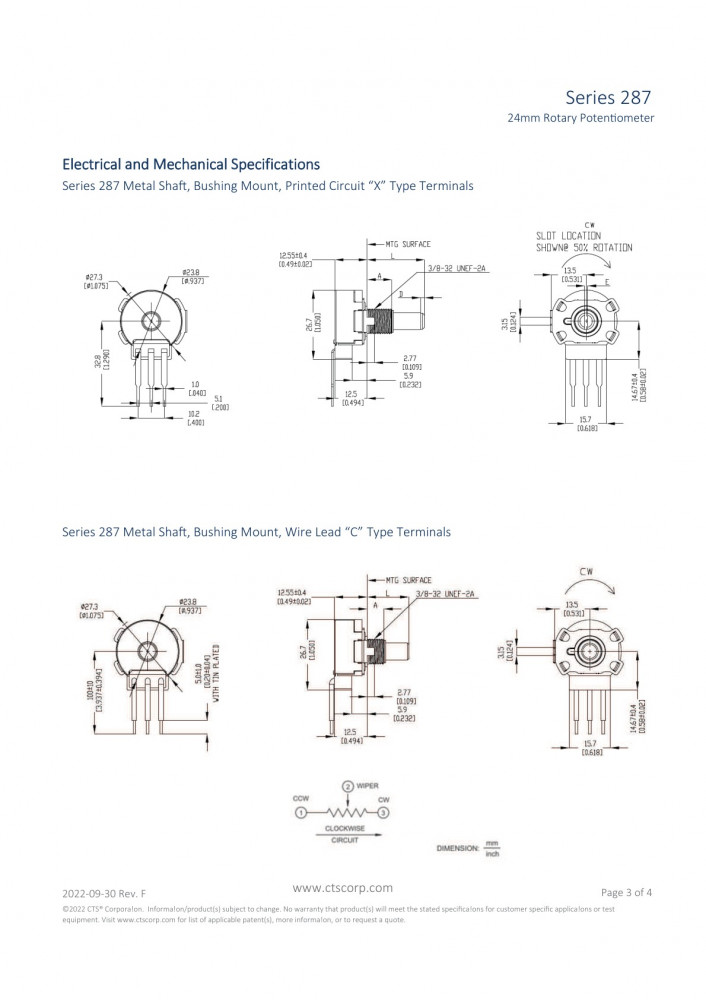 CTS Series 287 technical document page 3