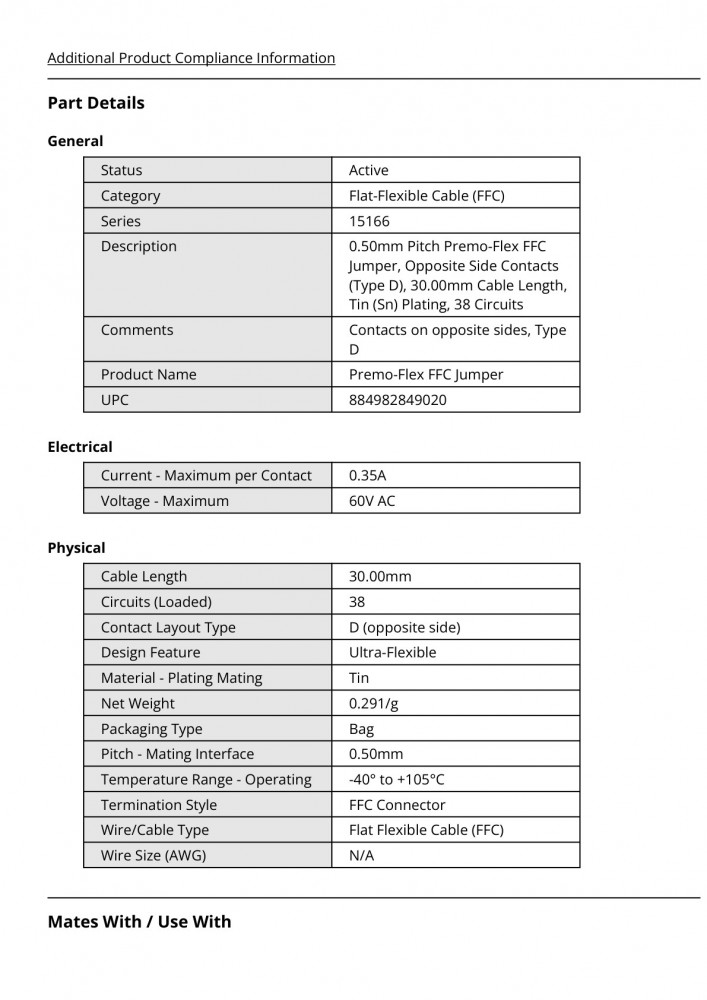 Product document image 2 for MOLEX 151660404
