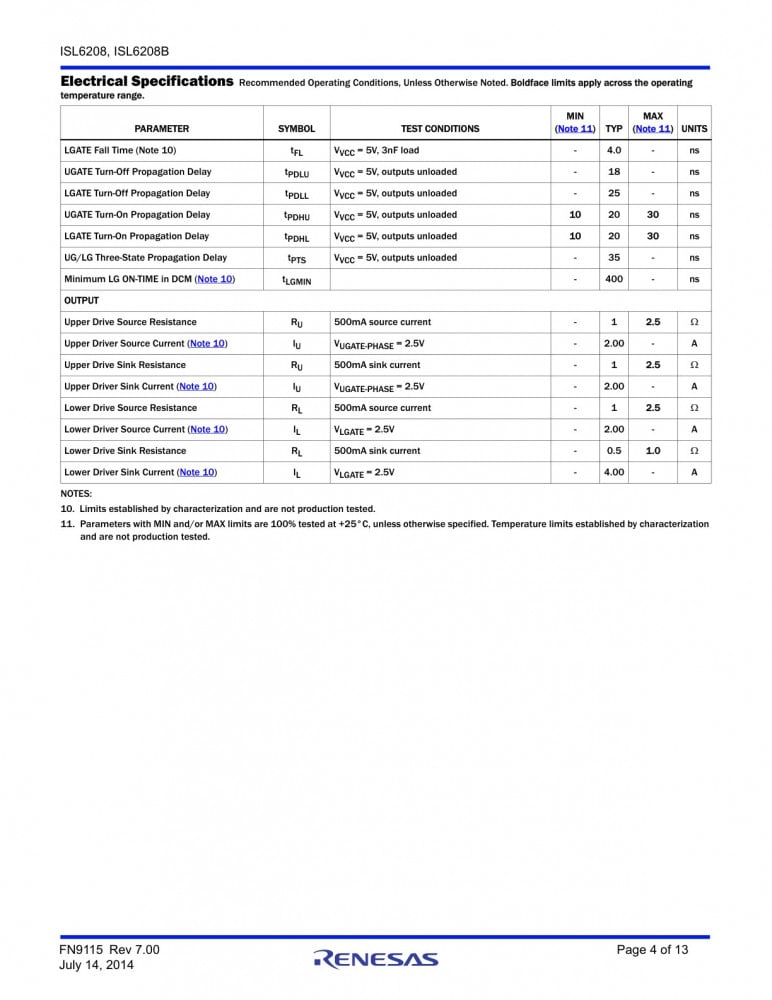 ISL6208CRZ-T datasheet page 4
