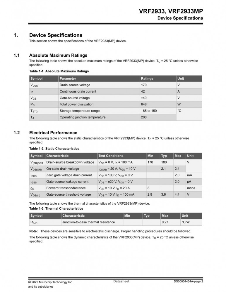 VRF2933 datasheet page 2