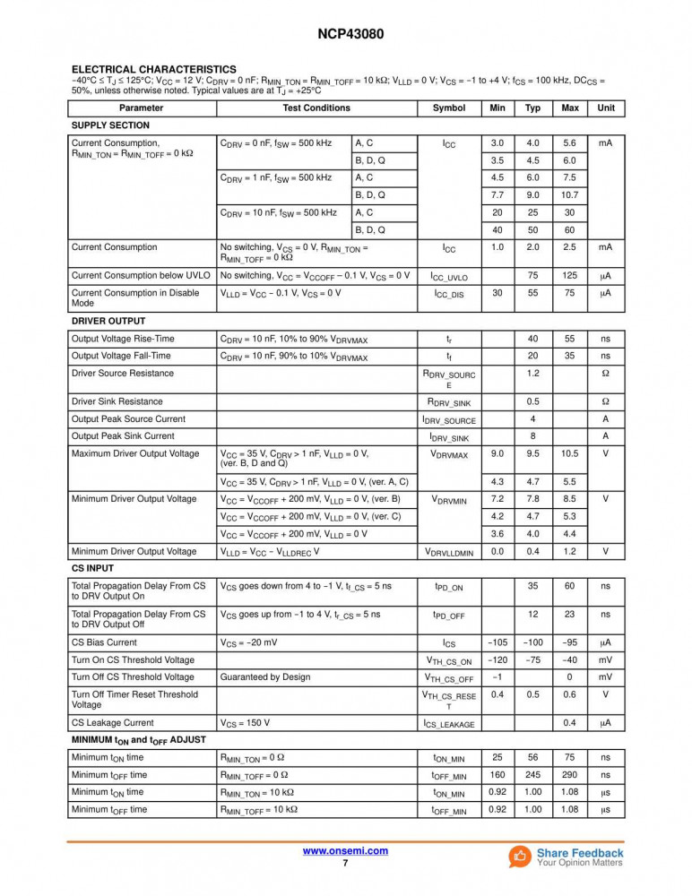 NCP43080 datasheet page 7