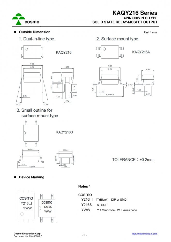KAQY216A datasheet page 2