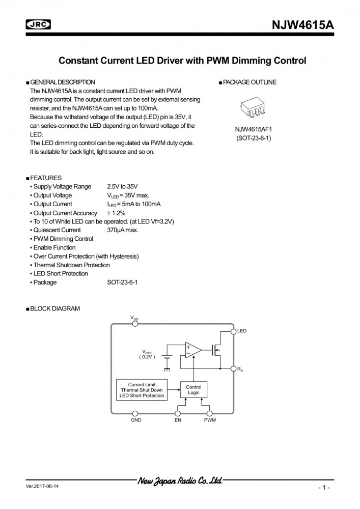 NJW4615A datasheet page 1