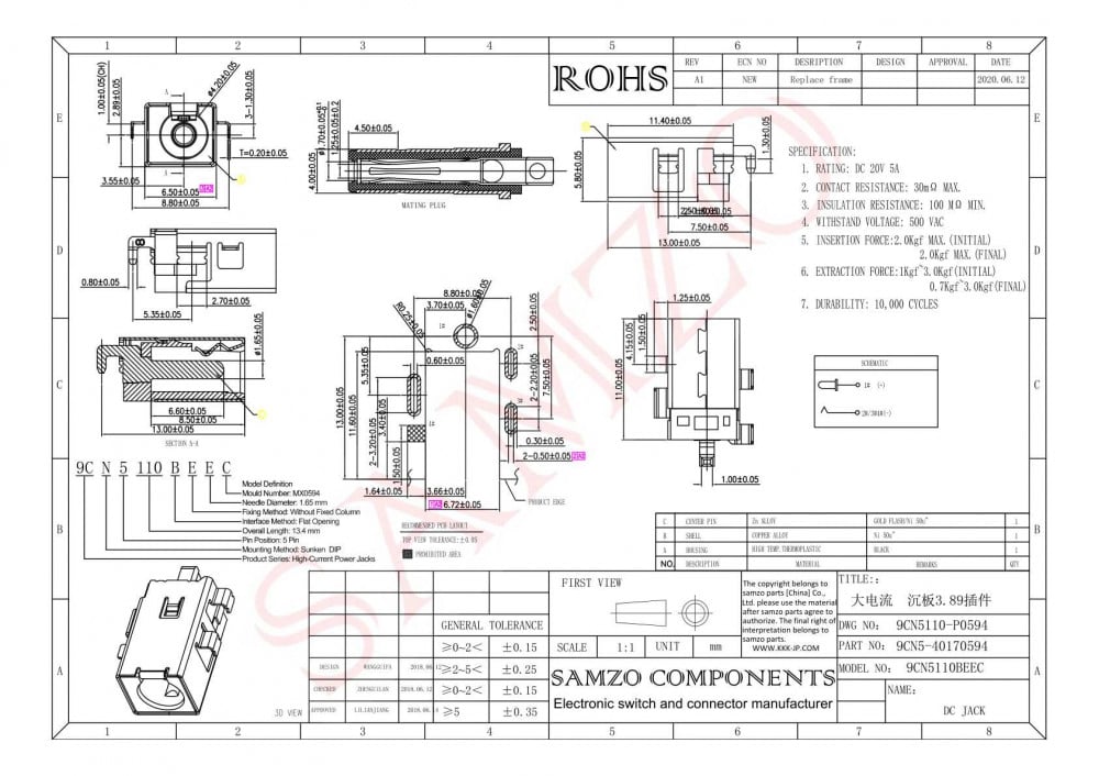 SAMZO 9CN5110BEEC technical document