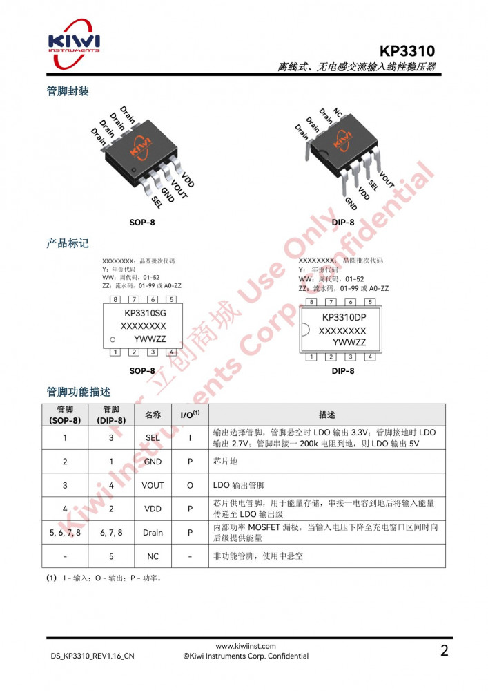 KP3310SGA datasheet page 2