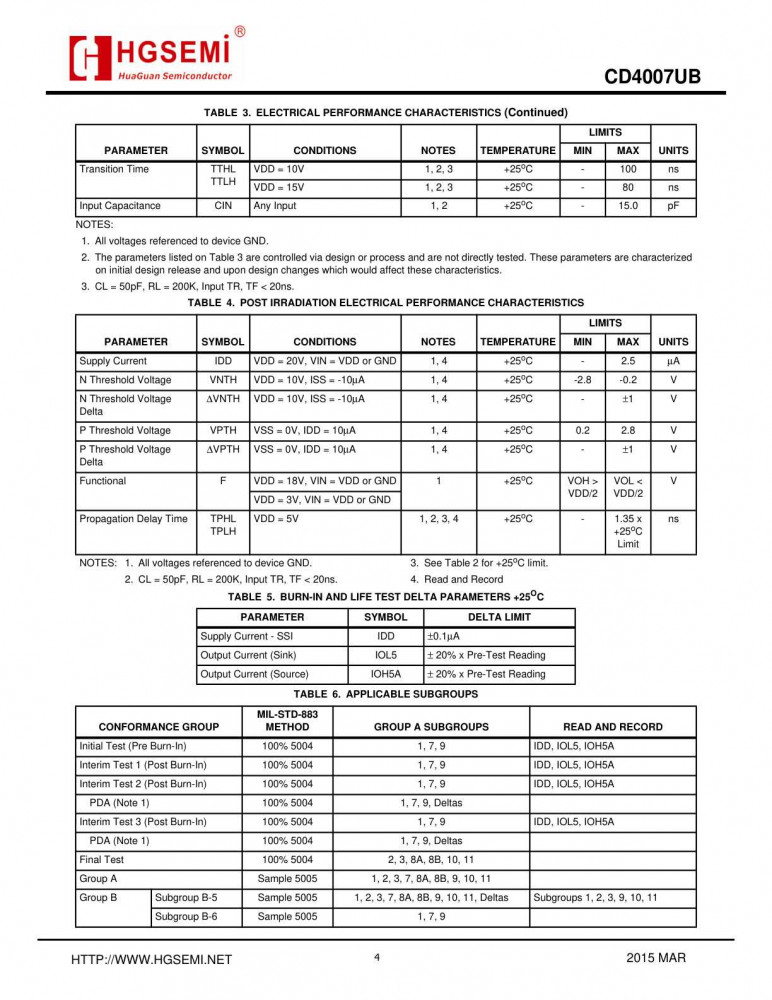 CD4007UBM/TR technical document page 4