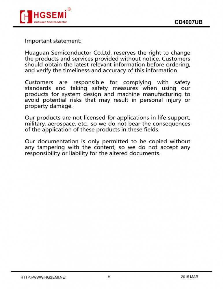 CD4007UBM/TR technical document page 9