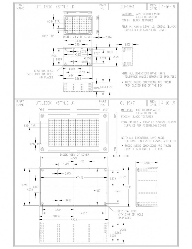 Bud Industries Utilibox technical document image for reference