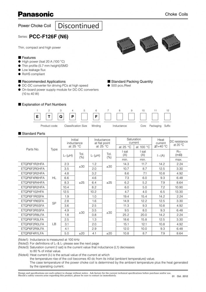 ETQ-P6F6R4HFA datasheet page 1