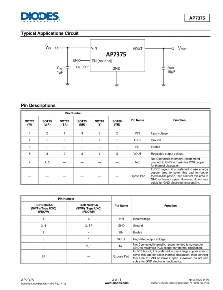 AP7375 datasheet page 2