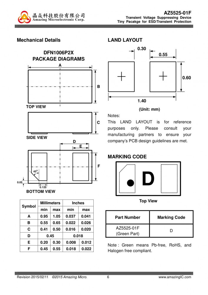 AZ5525-01F technical document page 6