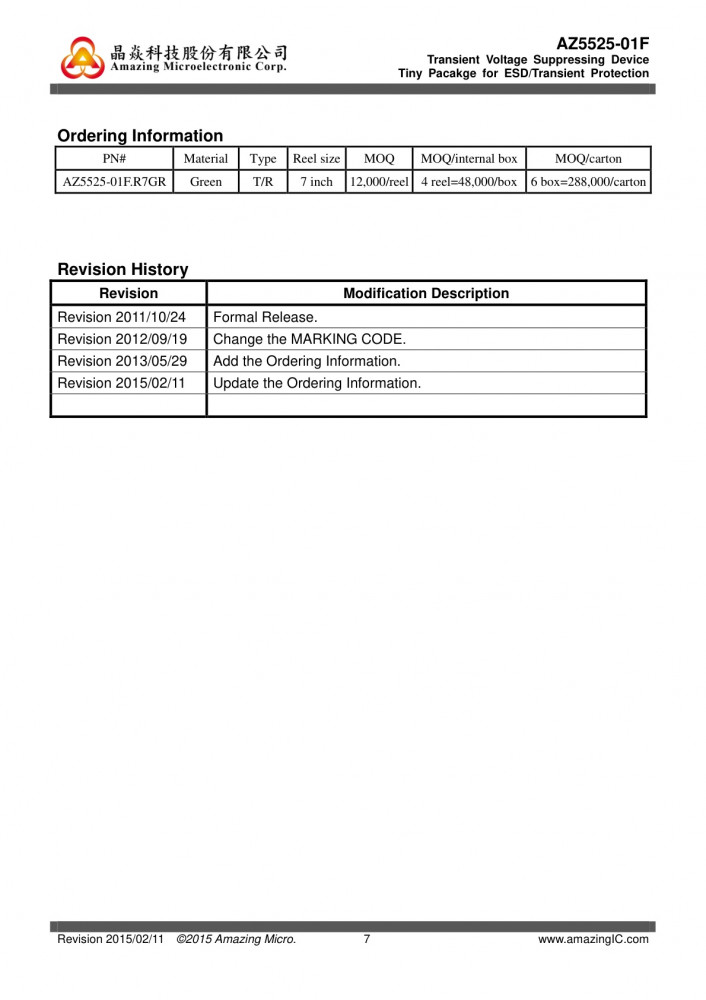AZ5525-01F technical document page 7
