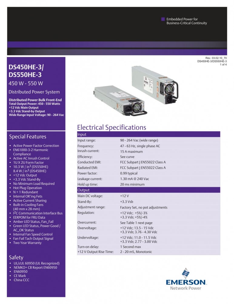DS550HE-3 datasheet page 1
