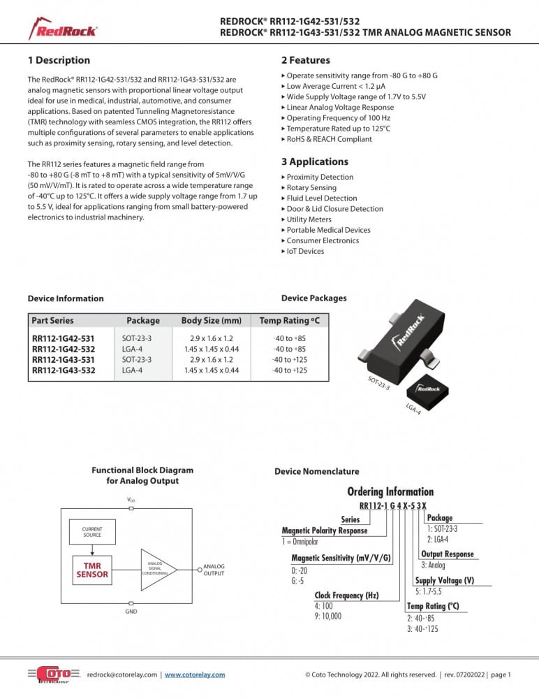 RR112 datasheet page 1