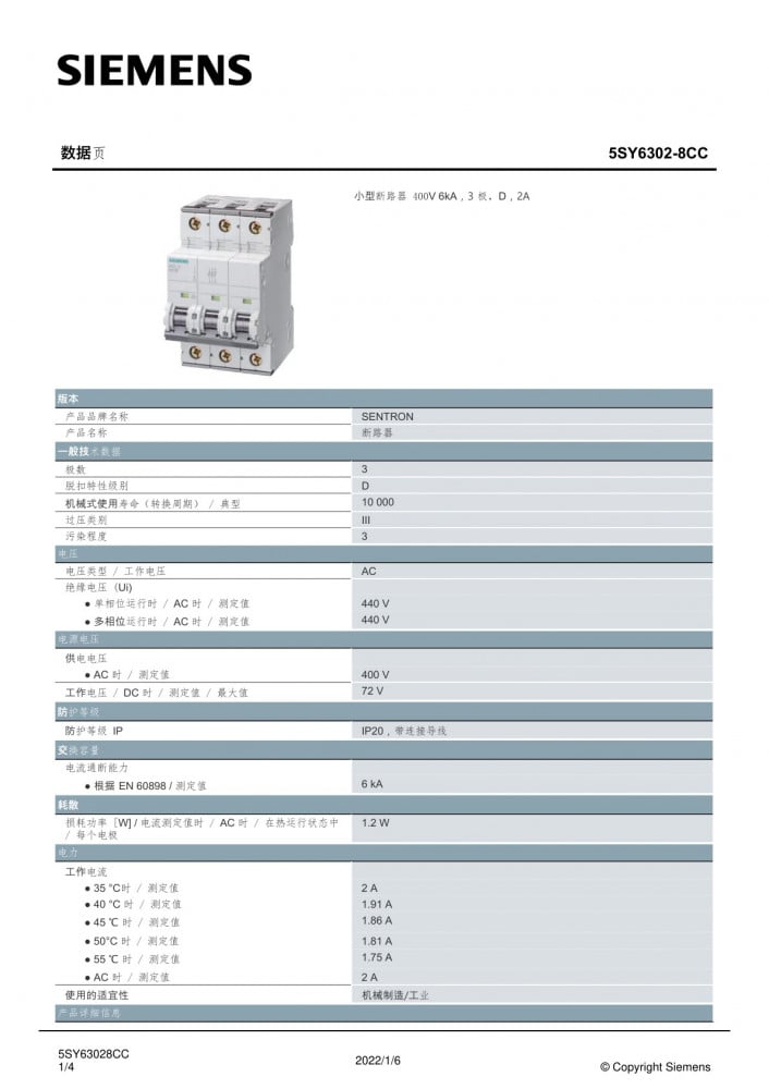 5SY6302-8CC datasheet page 1
