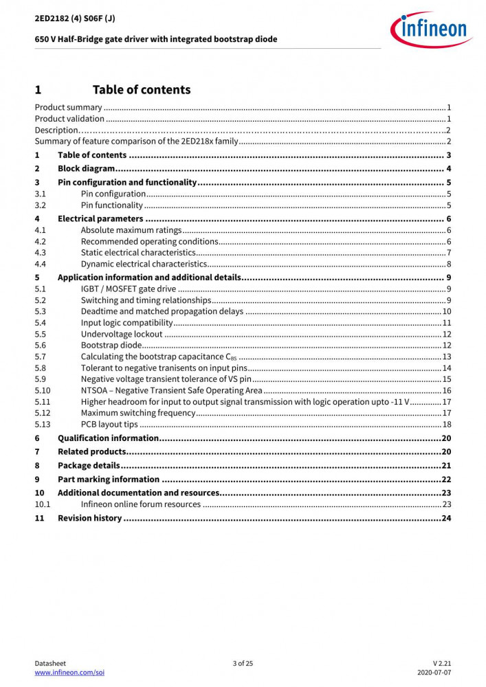 2ED2182S06FXUMA1 datasheet page 3