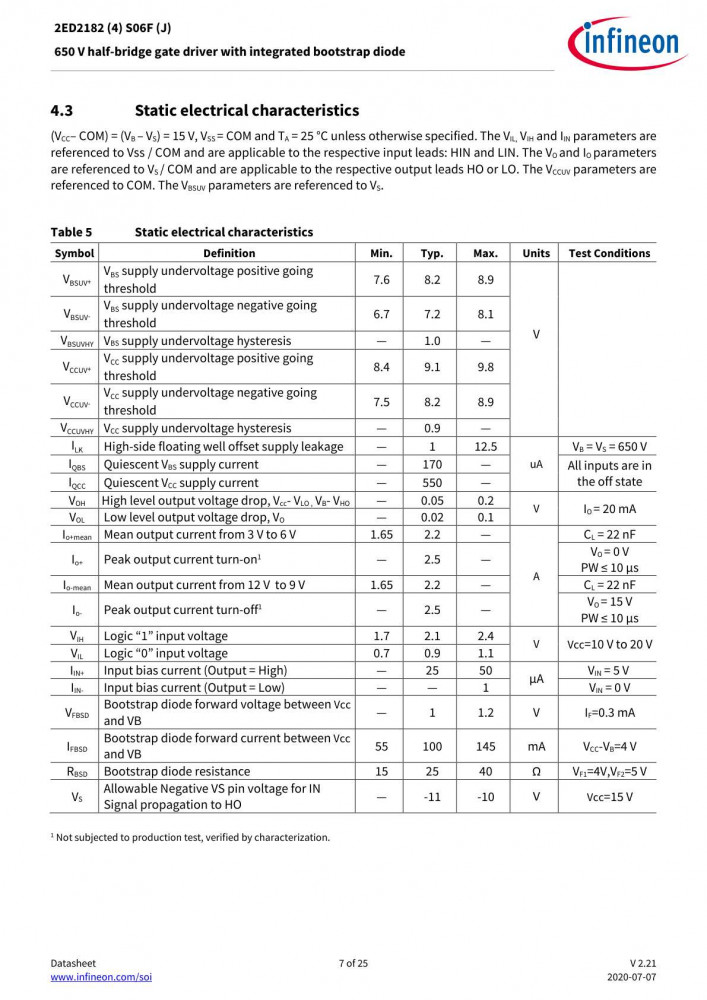 2ED2182S06FXUMA1 datasheet page 7