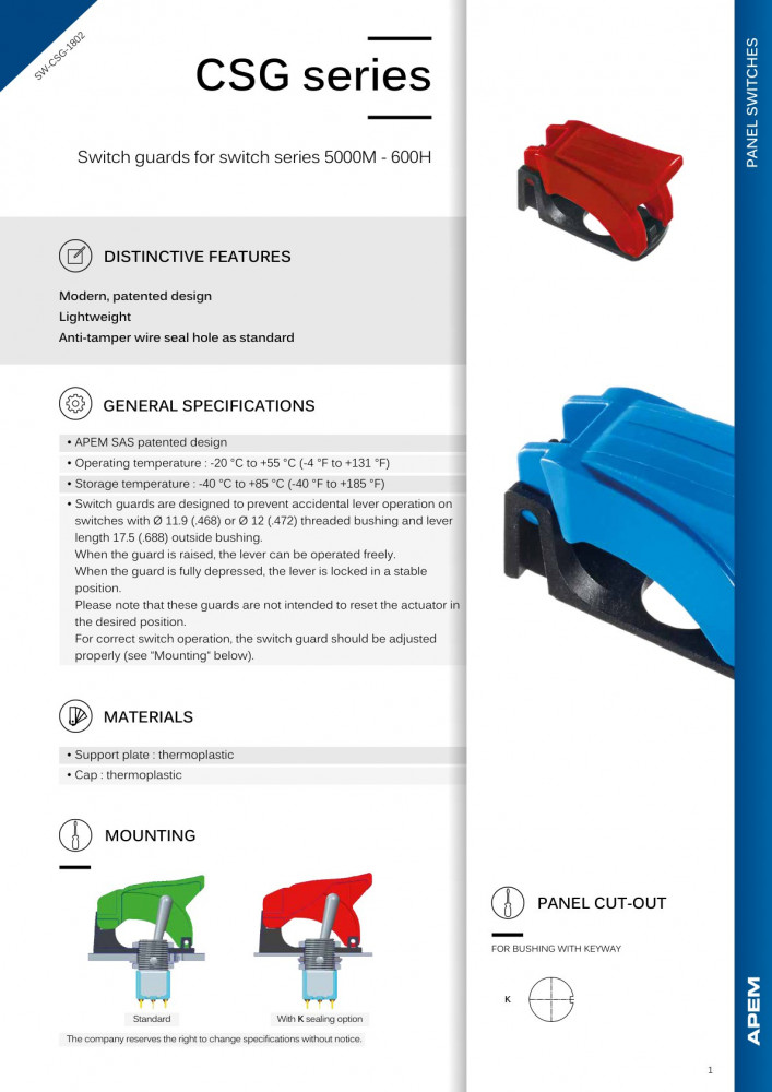 CSG22KN6 product documentation page 1