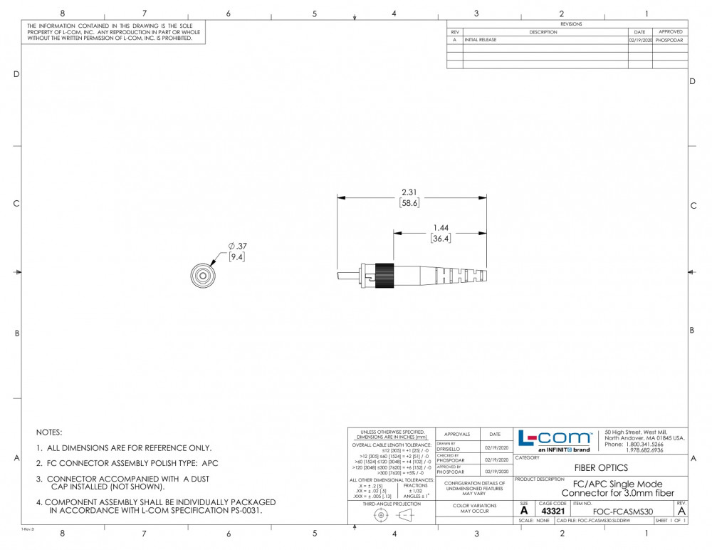 FOC-FCASMS30 technical document page