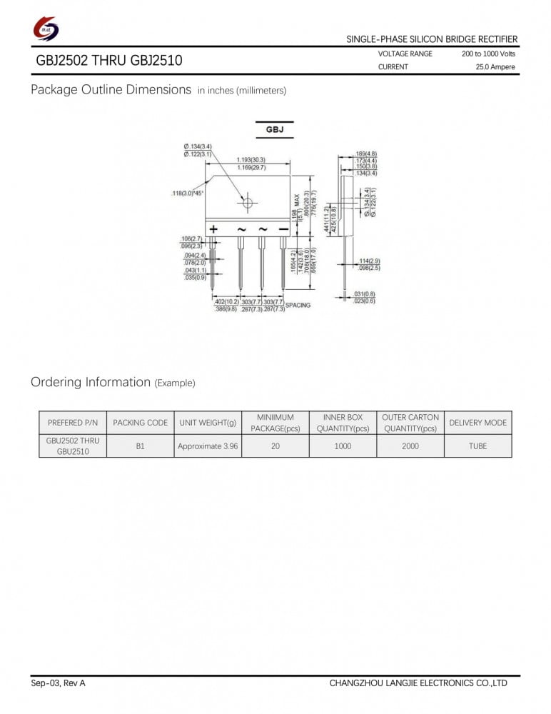 GBJ2510 datasheet page 3