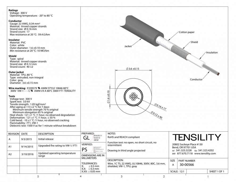 Tensility International 30-00566 product drawing preview