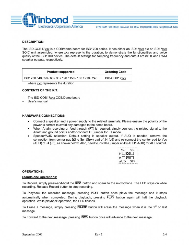 ISD-COB1740 manual page 2