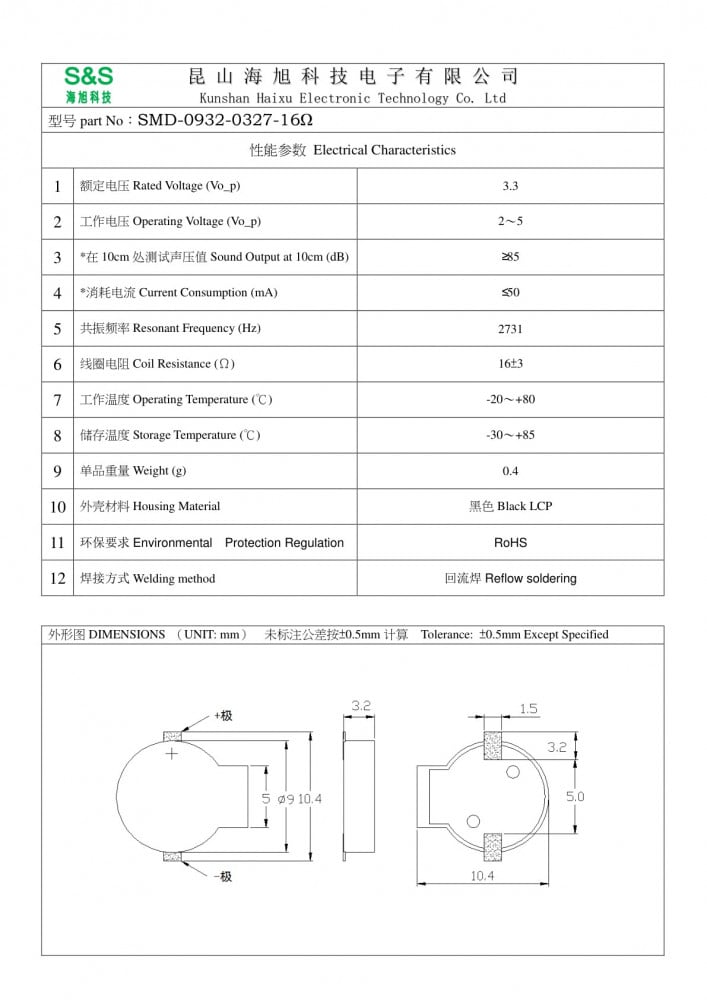 SMD-0932-0327-16Ω approval document page 2