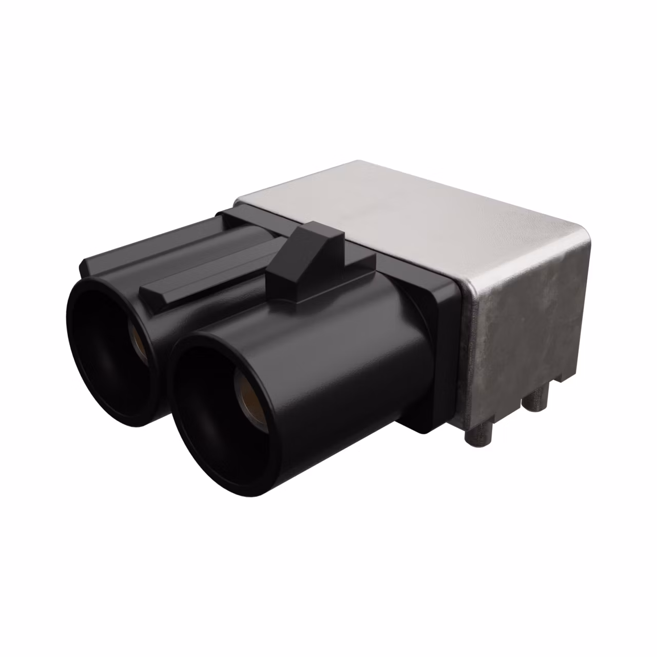 FAKRA Jack, Dual, Right-Angle, PCB Receptacle, Through Hole, Die Cast Body, Tin (Sn) Plated, Keying Code A, Black, 50 Ohms for sale
