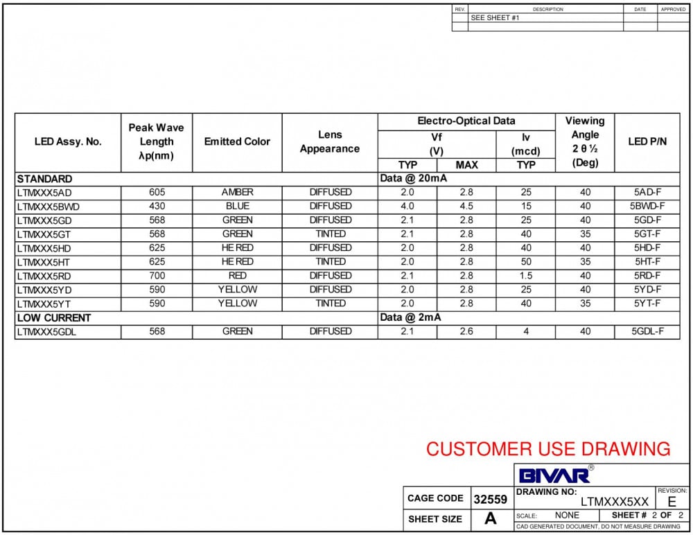 BIVAR LTM1405GD customer-use drawing page 2