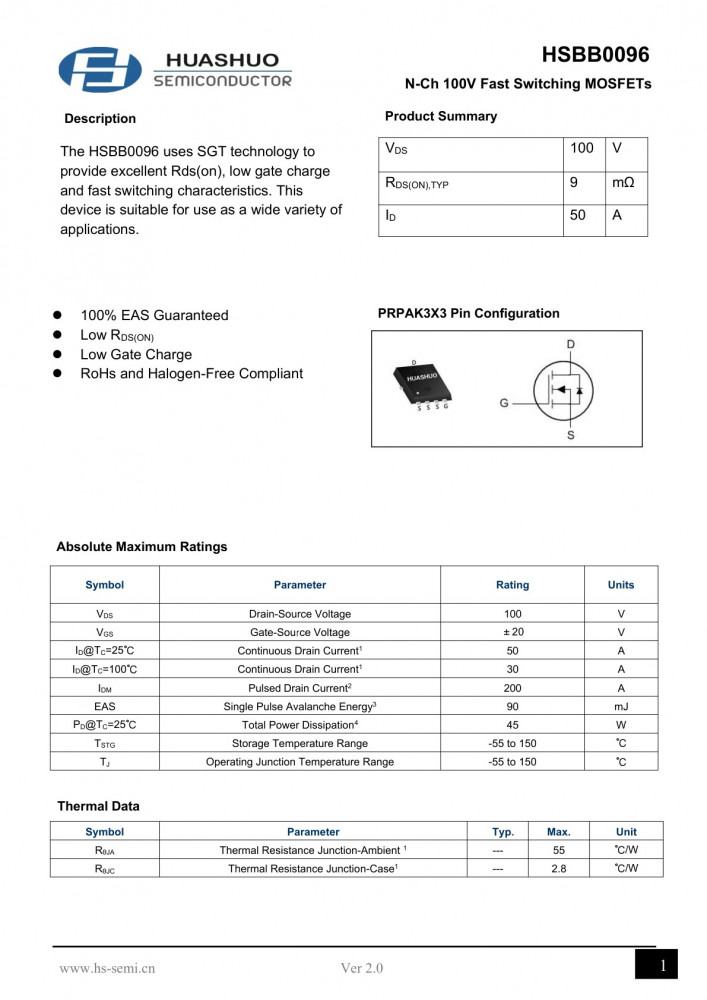 HSBB0096 datasheet page 1