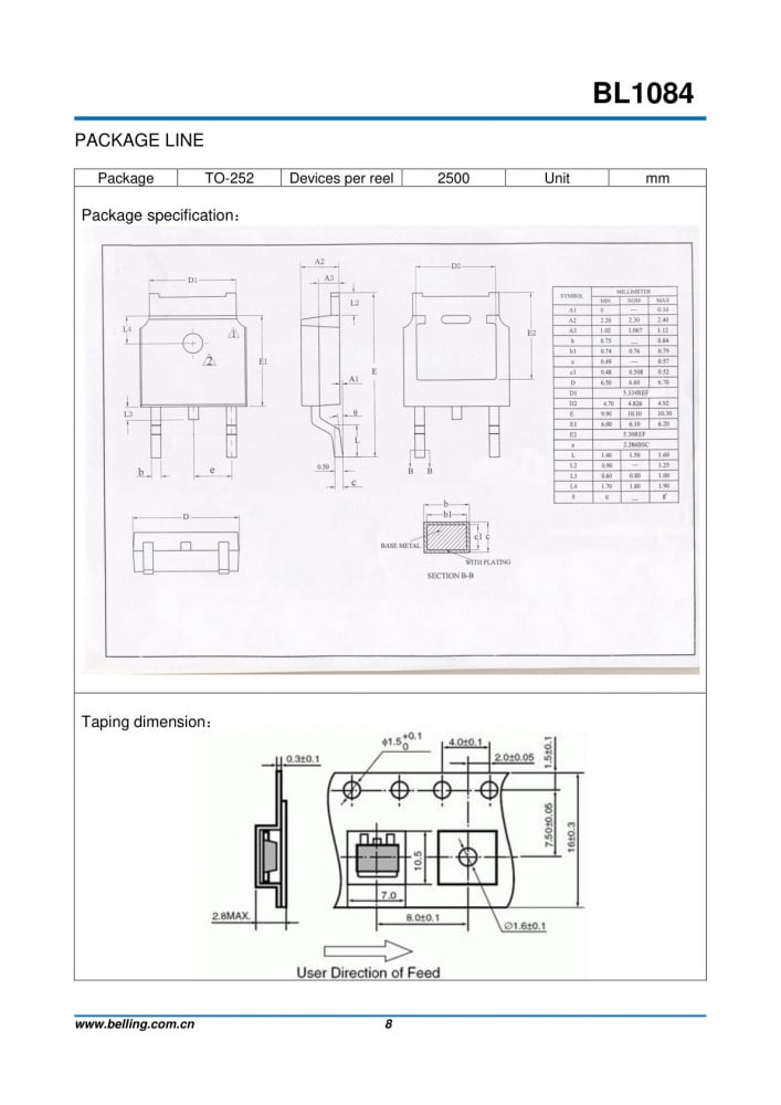 BL1084 datasheet page 8