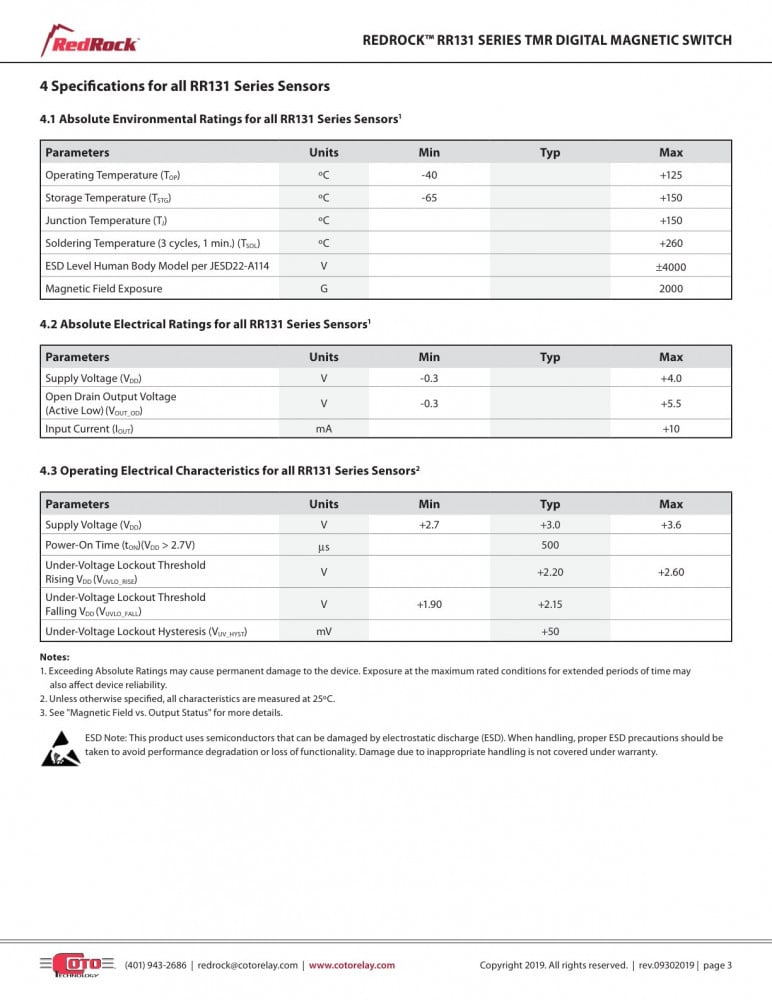 COTO RR131 datasheet page 3