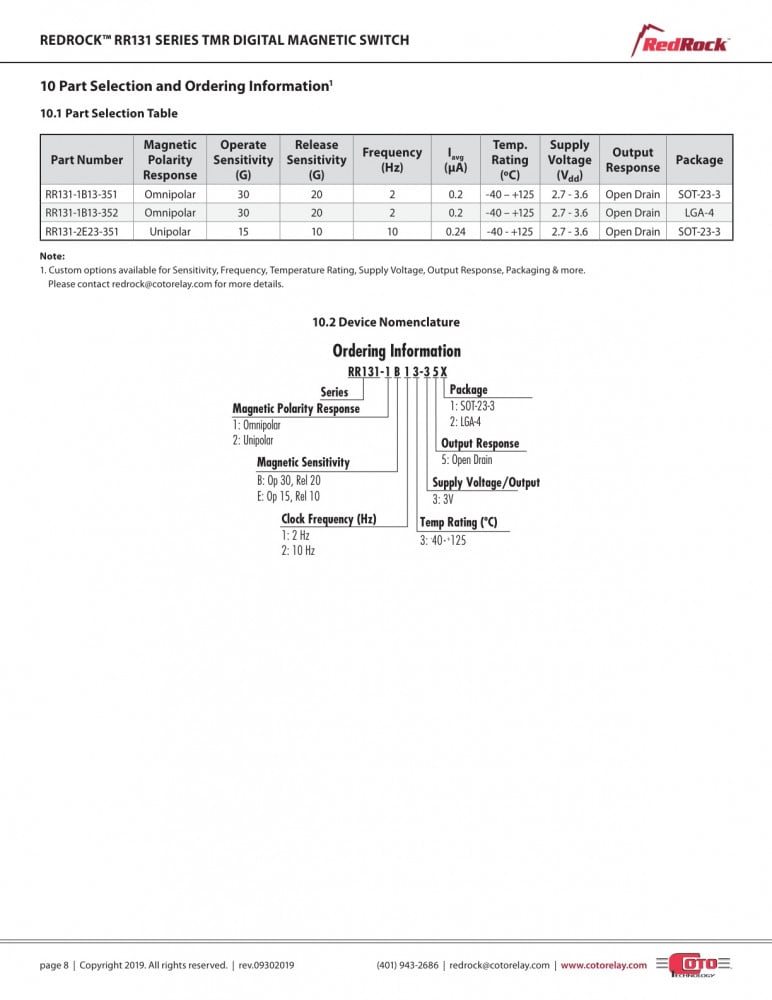 COTO RR131 datasheet page 8