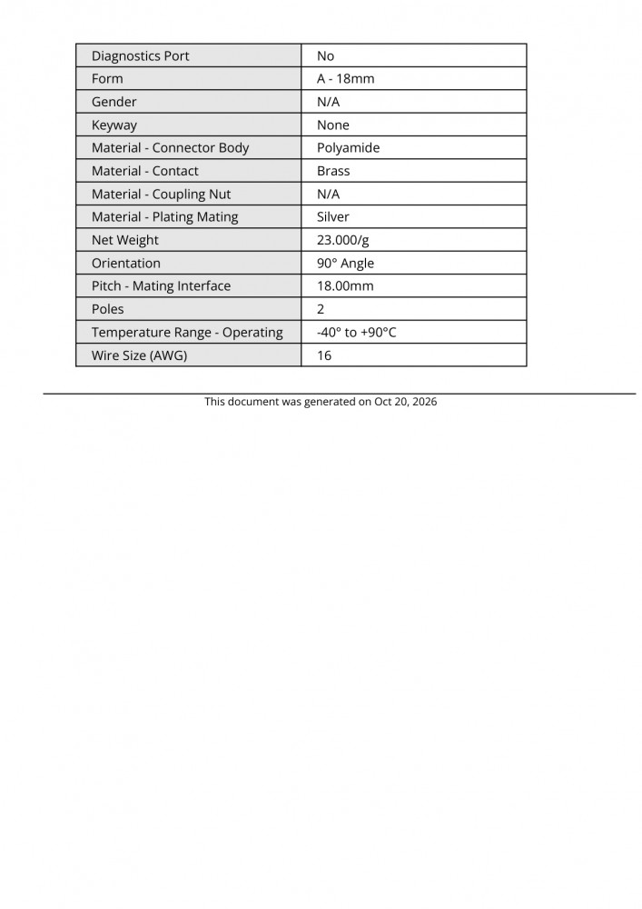 Molex DIN Valve Series S18 packaging document, page image 3