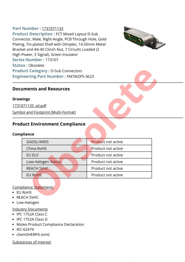 MOLEX 1731071133 drawing preview, page 1