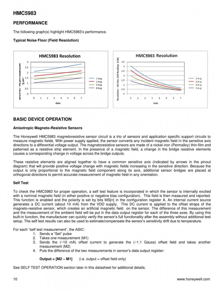 HMC5983 technical document page 10
