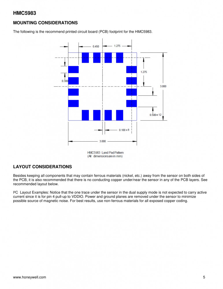 HMC5983 technical document page 5