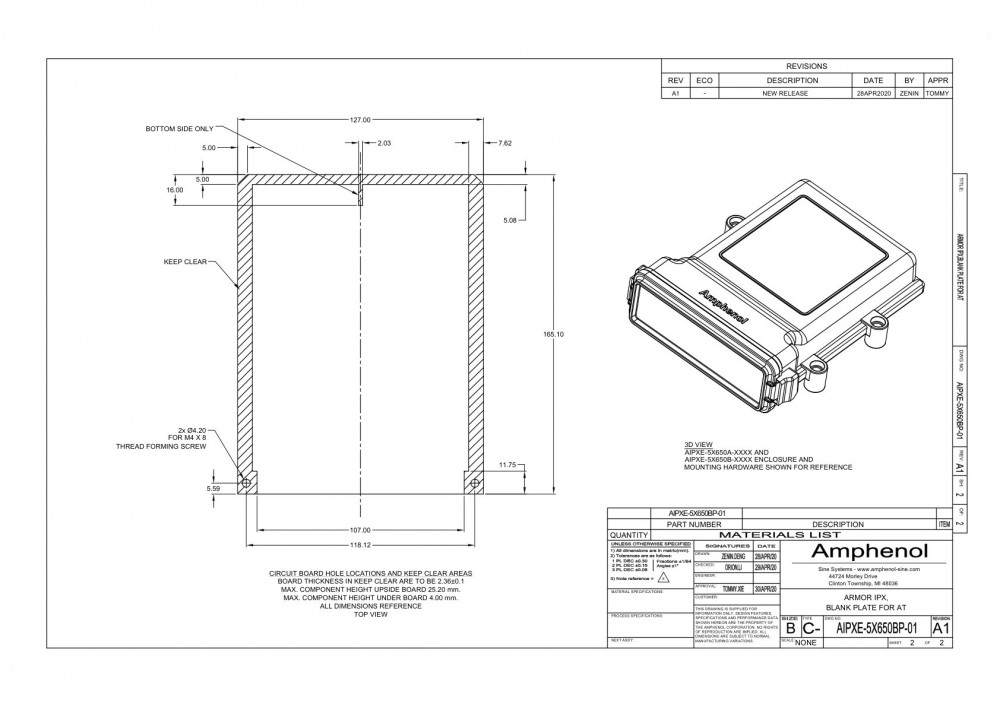 AIPXE-5X650BP-01 technical drawing page 2