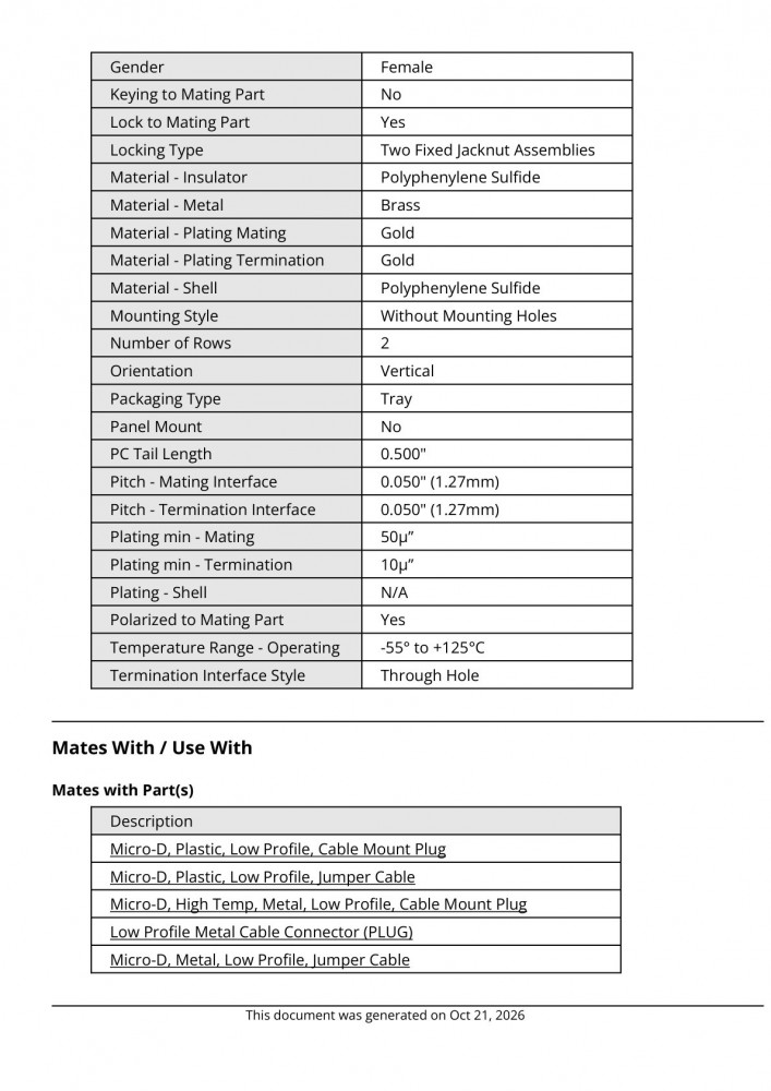 Technical document page 2 for MP-221-021-243-2200